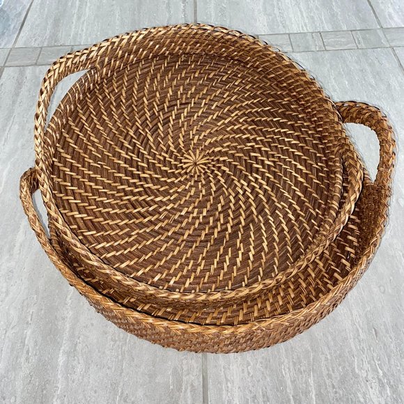 No Brand | Accents | Native Rattan Handwoven Round Serve Or ...